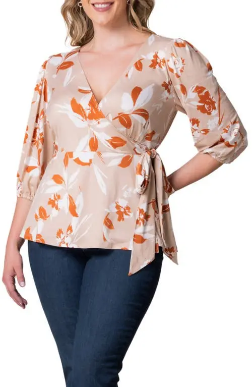 KIYONNA Nina Wrap Top - Sunset Blooms