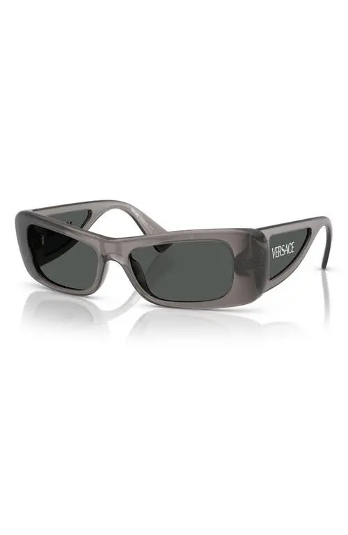 Versace 54mm Pillow Sunglasses - Grey Glitter Transparent