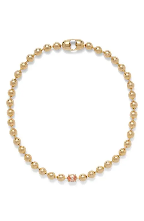 Lady Grey Selene Ball Chain Necklace - Gold/ Peach