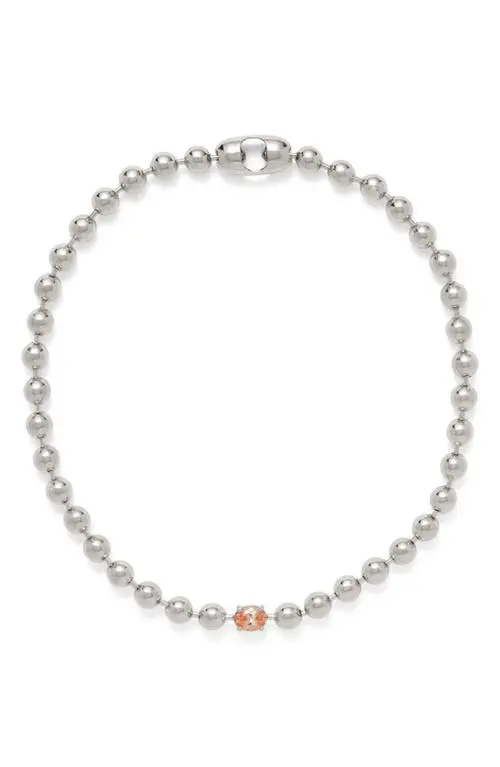 Lady Grey Selene Ball Chain Necklace - Silver/ Peach