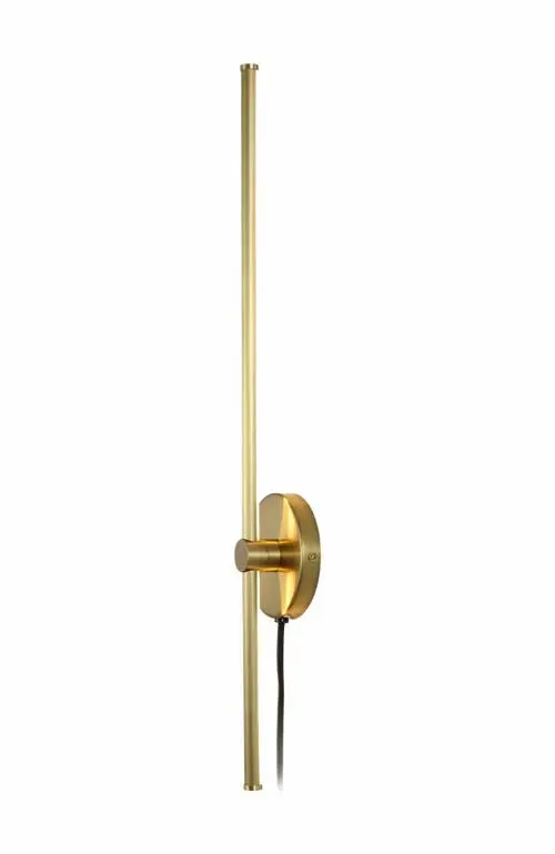 JONATHAN Y Anton 1-light Modern Minimalist Iron Adjustable Bar Integrated Led Plug-in Sconce - Brass Gold