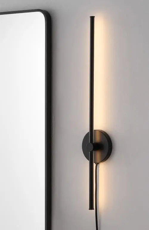 JONATHAN Y Anton 1-light Modern Minimalist Iron Adjustable Bar Integrated Led Plug-in Sconce - Yellow
