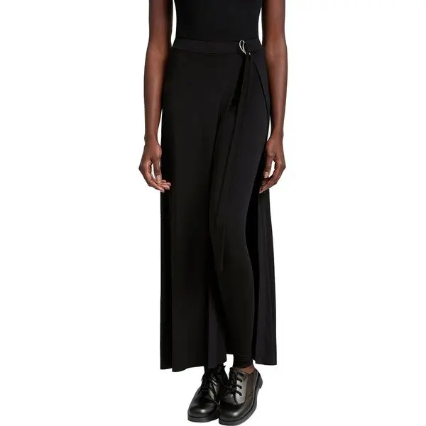 MARCELLA Waverly Tie Belt Jersey Skirted Pants - Black