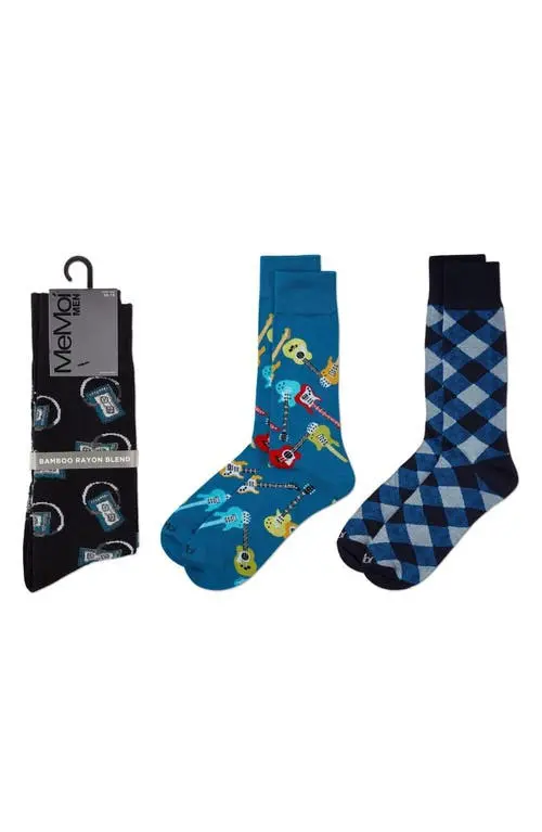 MEMOI Hobby Assorted 3-pack Crew Socks - Oatmeal
