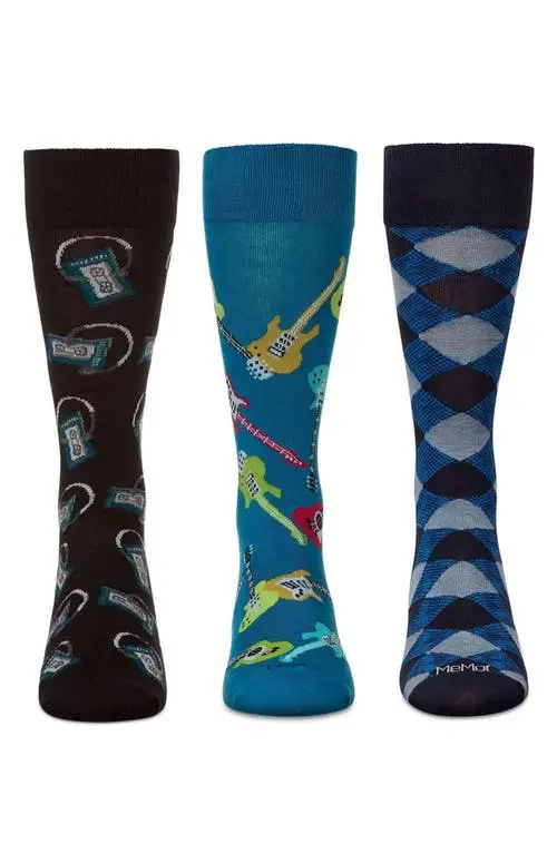 MEMOI Hobby Assorted 3-pack Crew Socks - Oatmeal