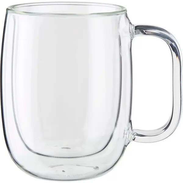 ZWILLING Sorrento Plus 2-piece Double Wall Glass Coffee Mug Set - Clear