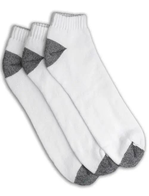 HARBOR BAY BY DXL 3-pack Low Cut Socks - White