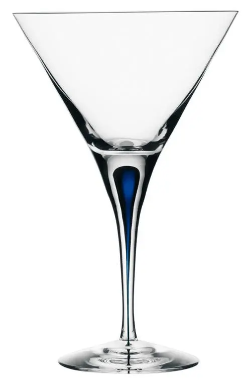 ORREFORS Intermezzo' Martini Glass - Clear/ Blue