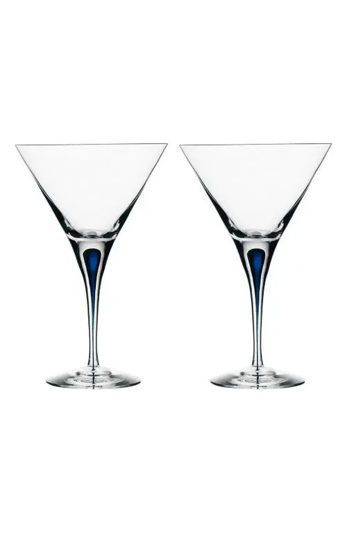 ORREFORS Intermezzo' Martini Glasses - Clear/ Blue
