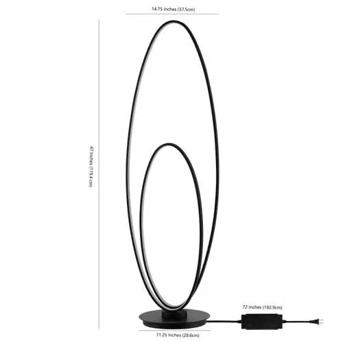JONATHAN Y Looper Metal Modern Contemporary Oval Dimmable Integrated Led Floor Lamp