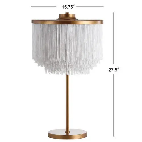 JONATHAN Y Coco Fringed/metal Led Table Lamp