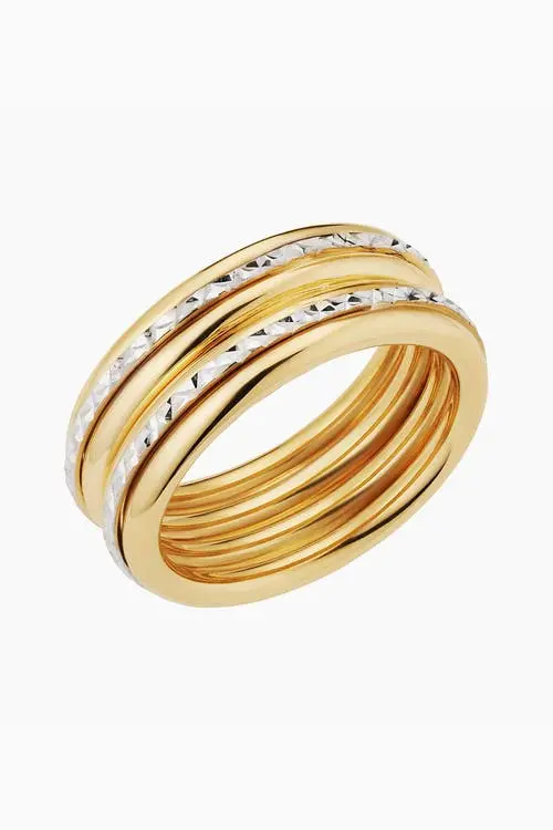 ORADINA 14k Two Tone Gold Ring - Yellow & White Gold