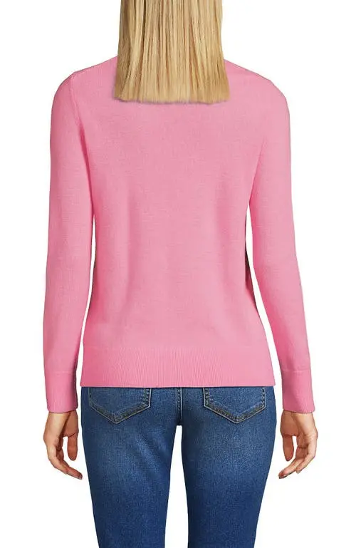 LANDS' END Cashmere Turtleneck Sweater - Seaside Pink