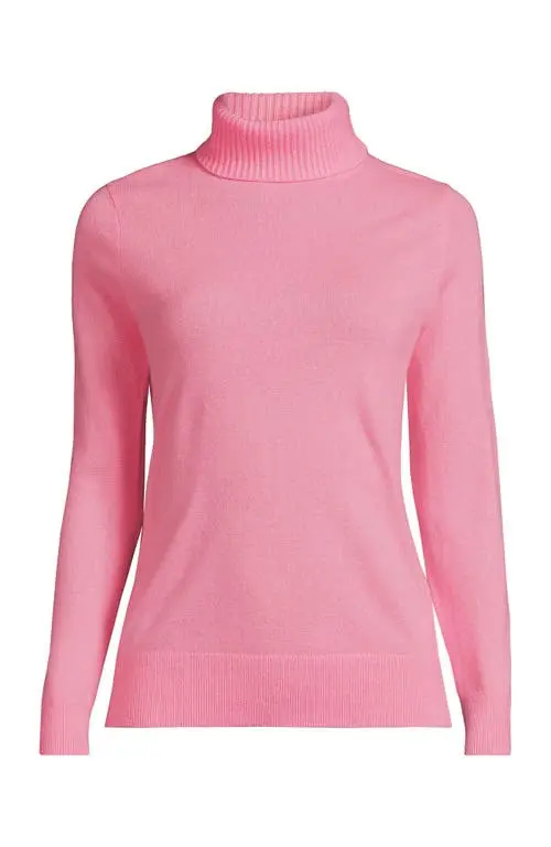 LANDS' END Cashmere Turtleneck Sweater - Seaside Pink