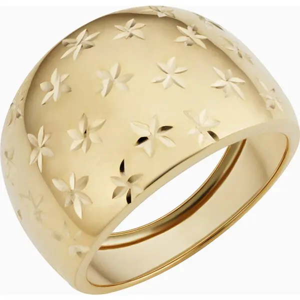 ORADINA 14k Gold Starry Night Dome Ring - Yellow Gold