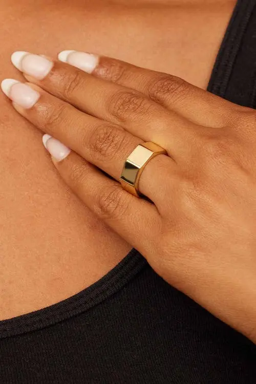 ORADINA 14k Gold Bold Bolt Ring