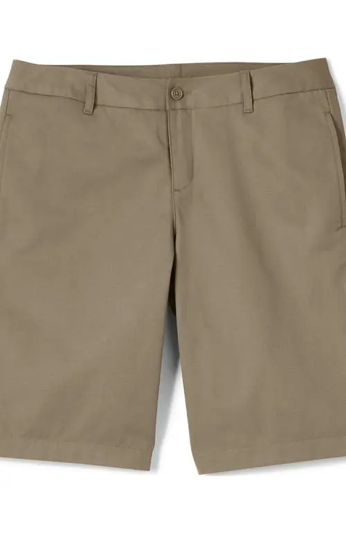 LANDS' END Young Plain Front Blend Chino Shorts - Khaki