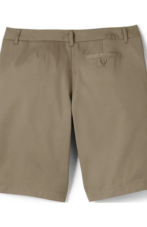 LANDS' END Young Plain Front Blend Chino Shorts - Khaki