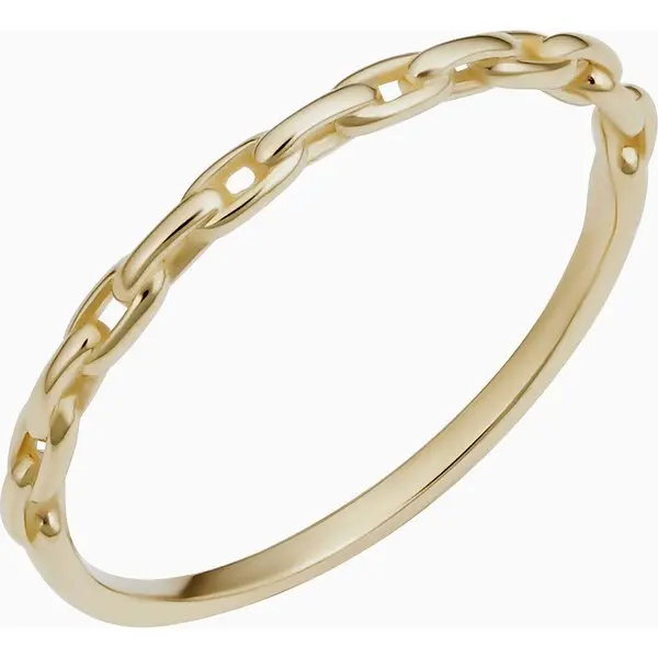 ORADINA 14k Gold Venice Link Stackable Ring - Yellow Gold