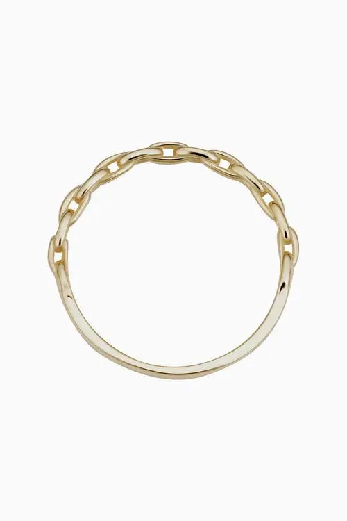 ORADINA 14k Gold Venice Link Stackable Ring