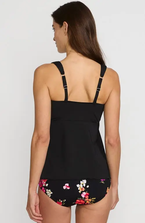 LANDS' END Adjustable Scoop Neck Tankini Top - Black