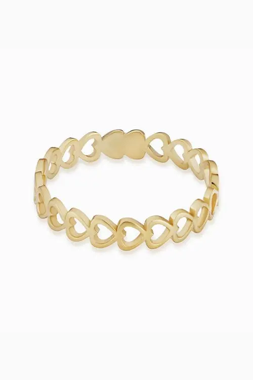 ORADINA 14k Gold Heart Eternity Ring