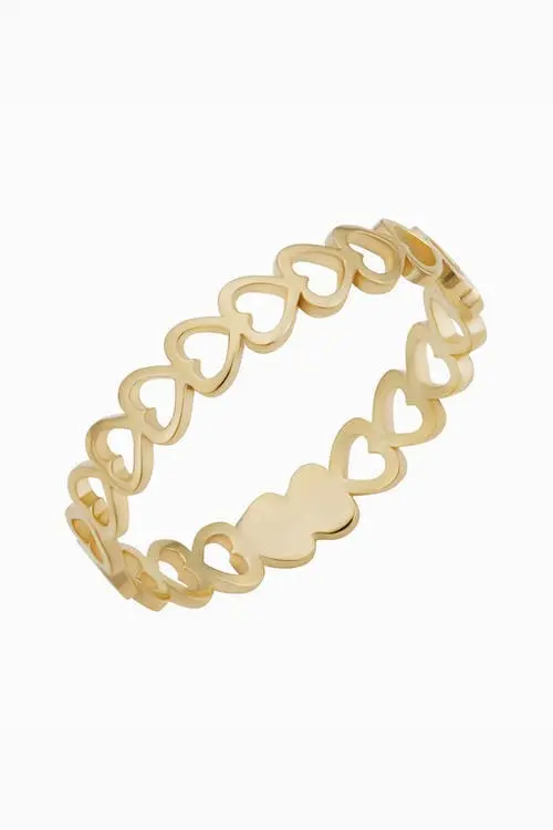 ORADINA 14k Gold Heart Eternity Ring - Yellow Gold