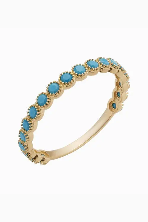 ORADINA 14k Gold Ring With Turquoise - Yellow Gold