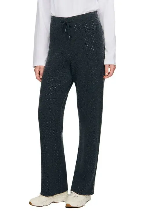 Sandro Knit Rhinestone Trousers - Charcoal Grey
