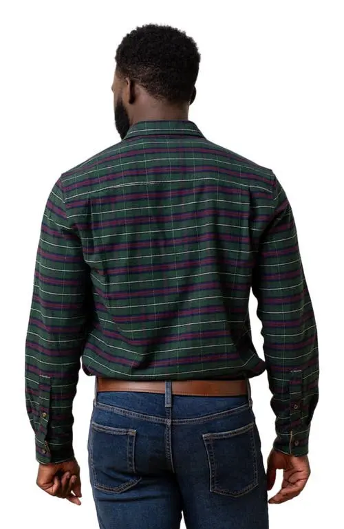 HOPE & HENRY Organic Flannel Shirt With Suede