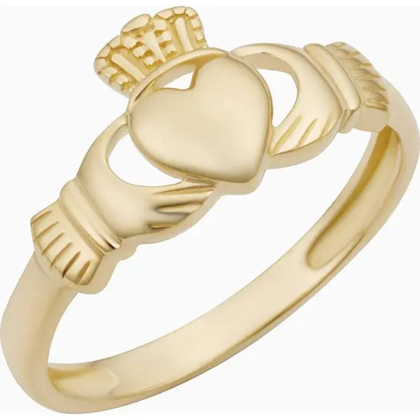 ORADINA 14k Gold Claddagh Band Ring - Yellow Gold