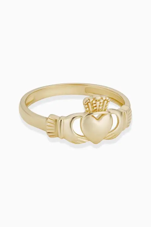 ORADINA 14k Gold Claddagh Band Ring