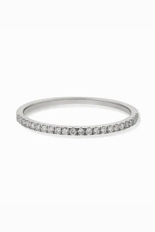 ORADINA 14k Gold Diamond Stack Ring - White Gold