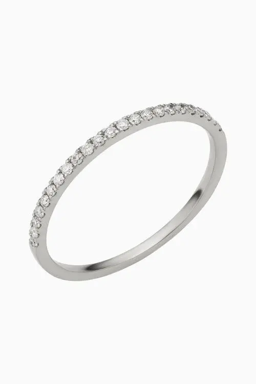 ORADINA 14k Gold Diamond Stack Ring - White Gold