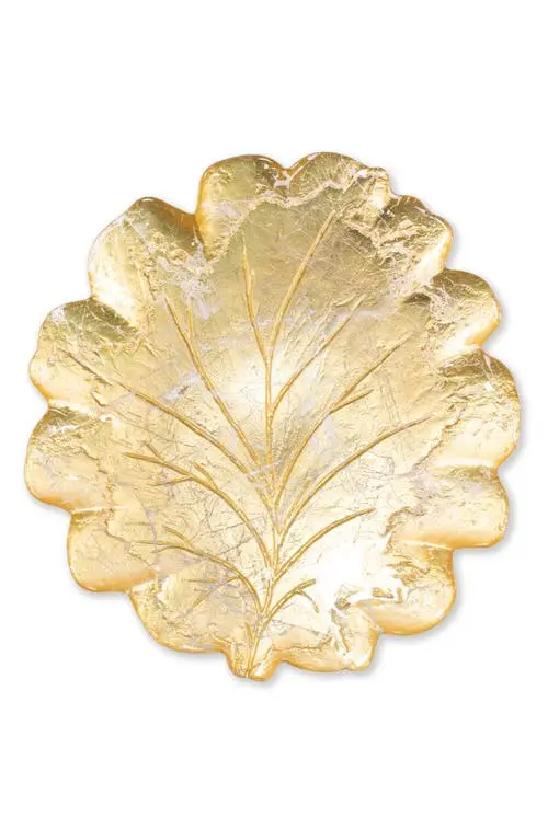 VIETRI Moon Glass Leaf Platter - Gold