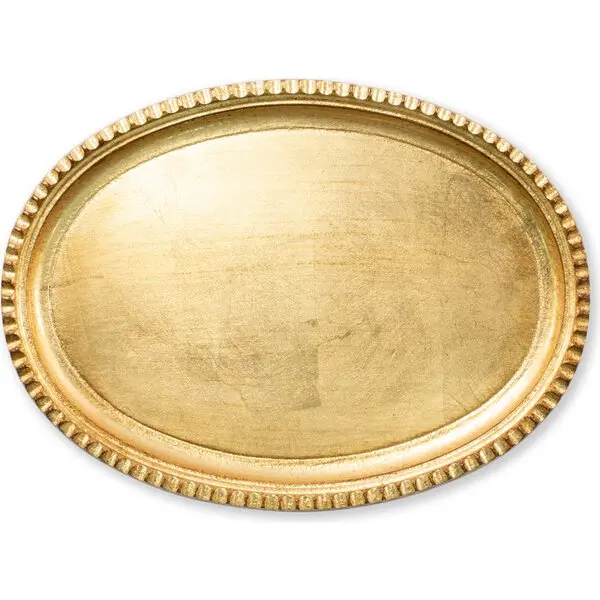 VIETRI Florentine Wood Small Oval Tray - Gold