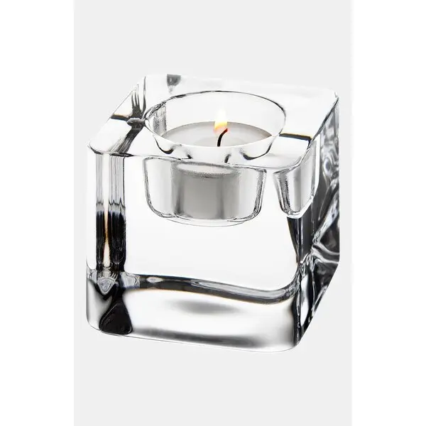 ORREFORS Ice Cube' Votive Candle Holder - No Color