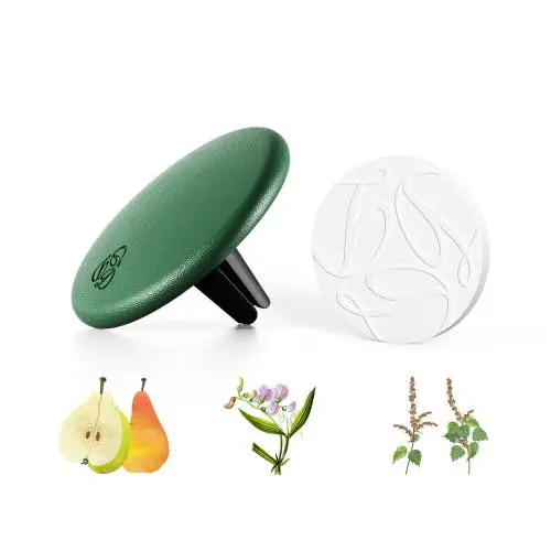 DELFINO Freesia Green Lambskin Car Diffuser And Insert - Tesla