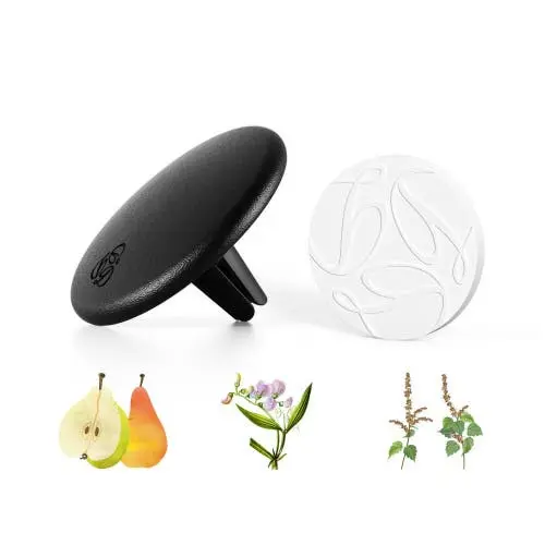 DELFINO Freesia Black Lambskin Car Diffuser And Insert - Tesla