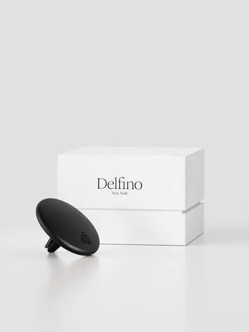 DELFINO Freesia Black Lambskin Car Diffuser And Insert