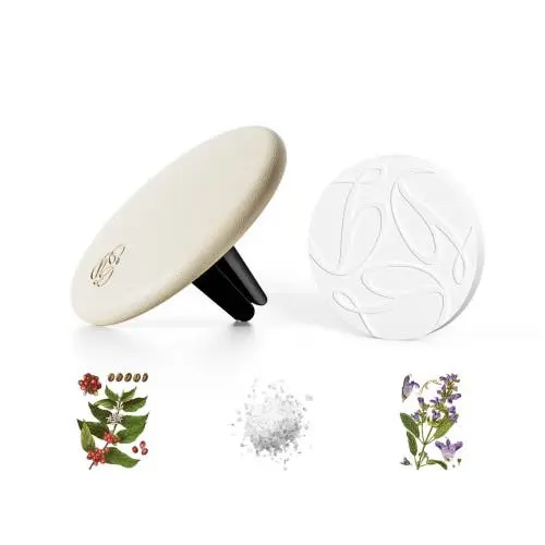 DELFINO Sage Cream Lambskin Car Diffuser And Insert - Tesla