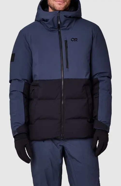 OUTDOOR RESEARCH Snowcrew 700 Fill Power Down Hooded Jacket - Atlantic/black