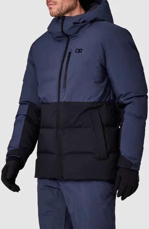 OUTDOOR RESEARCH Snowcrew 700 Fill Power Down Hooded Jacket - Atlantic/black