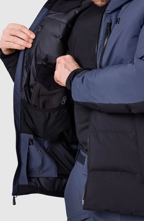 OUTDOOR RESEARCH Snowcrew 700 Fill Power Down Hooded Jacket - Atlantic/black