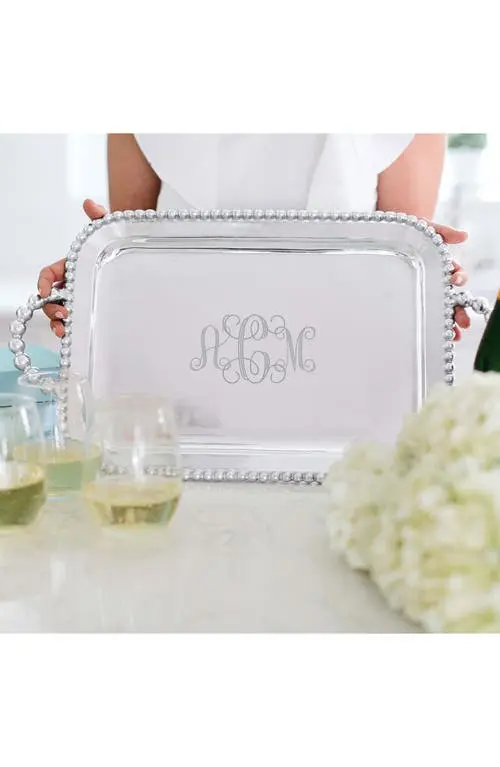 MARIPOSA Pearled Trim Large Service Tray