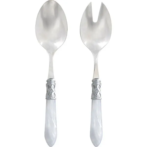 VIETRI Aladdin Two-piece Salad Servers - White