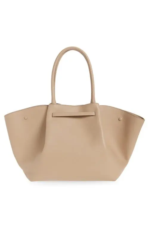 DEMELLIER New York East/west Leather Tote - Light Taupe