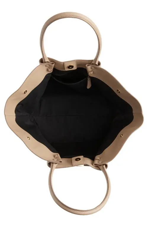 DEMELLIER New York East/west Leather Tote - Light Taupe