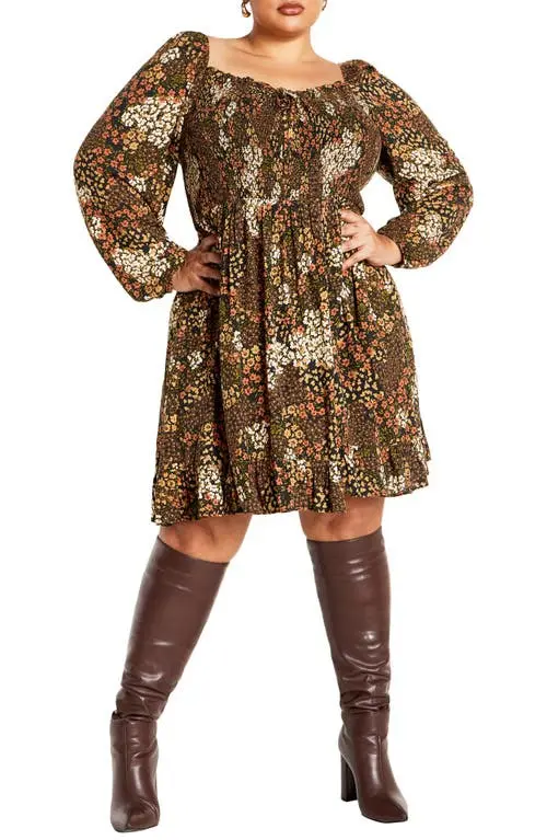 City Chic Tilly Floral Print Minidress