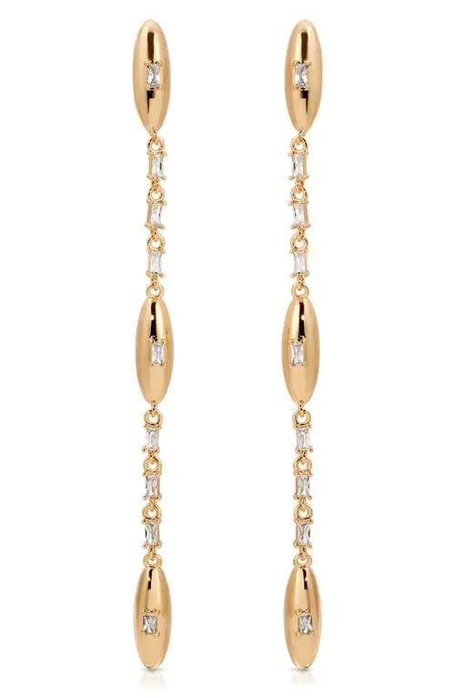 Ettika Oval Dome Linear Drop Earrings
